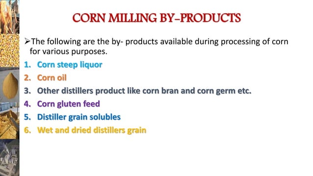 Role of corn distillers by products as feed supplement in ruminants | PPTX