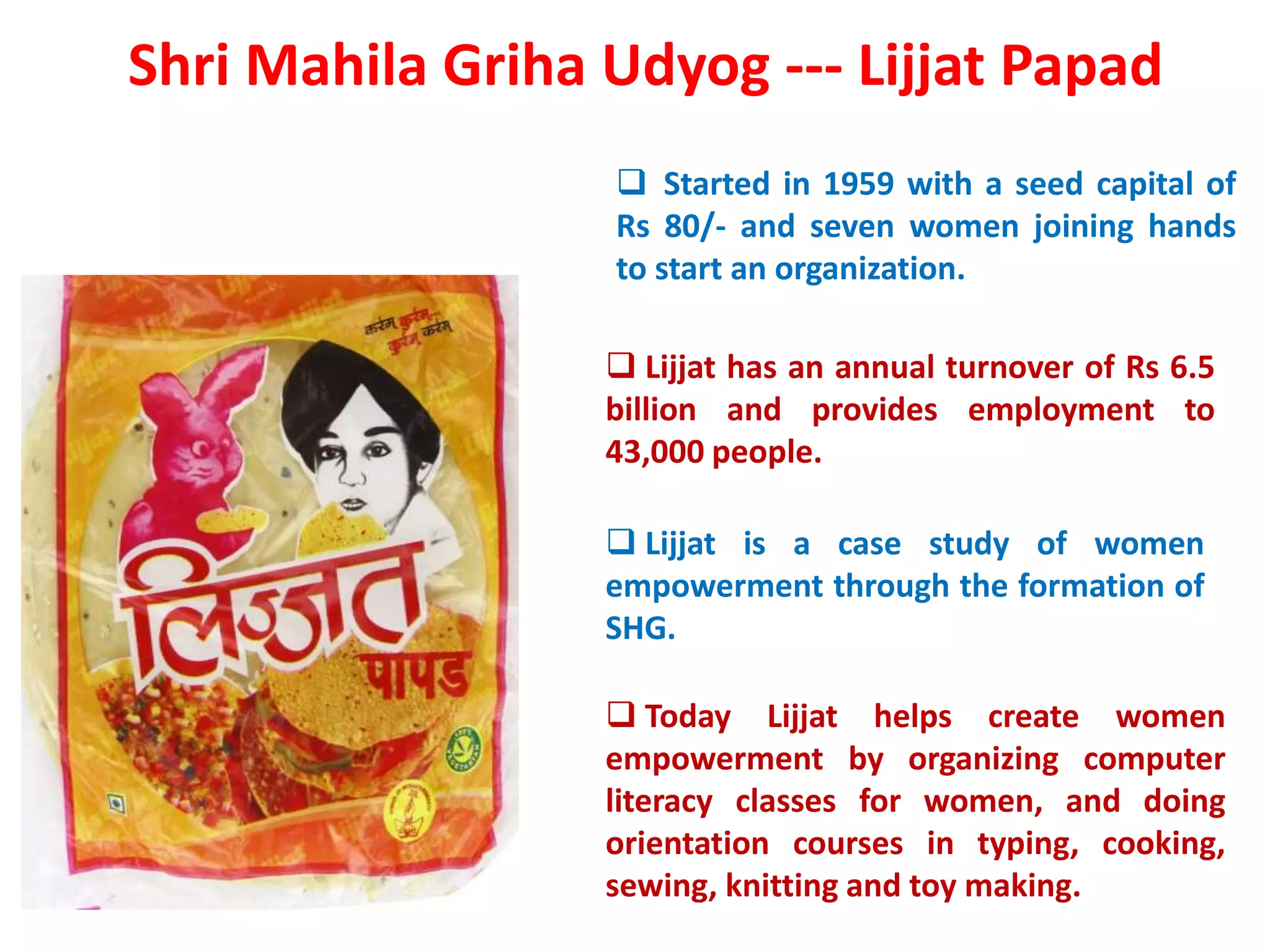 Role of Corporate in promoting women empowerment through SHG | PPT