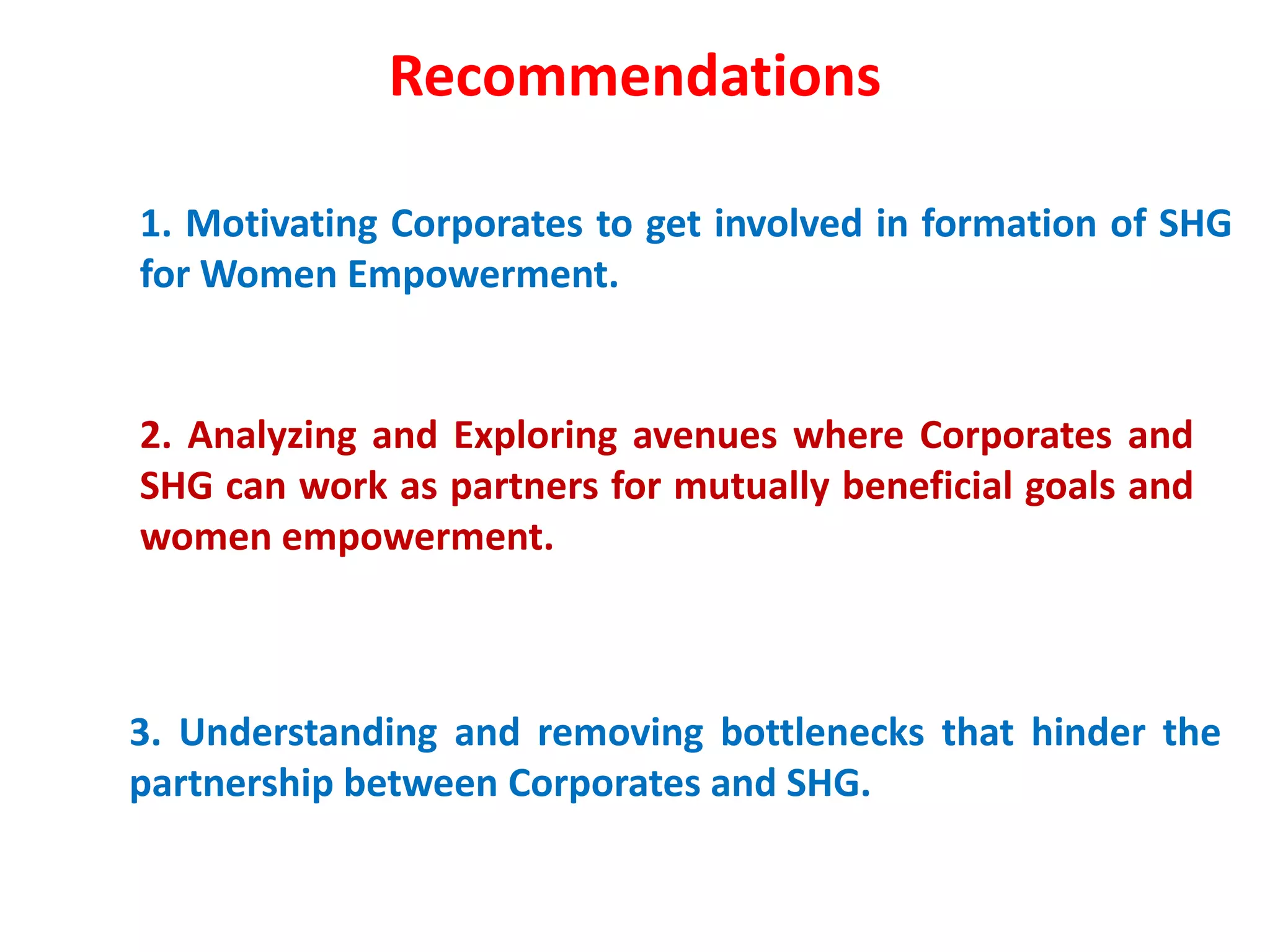 Role of Corporate in promoting women empowerment through SHG | PPT ...