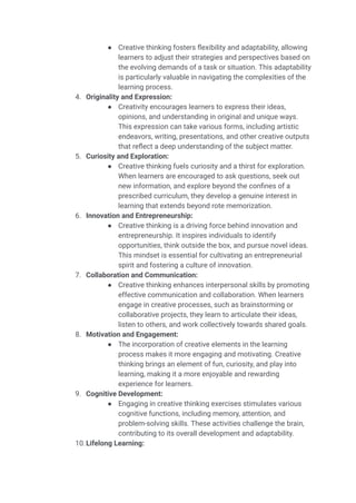 Role of creative thinking in the process of learning.pdf