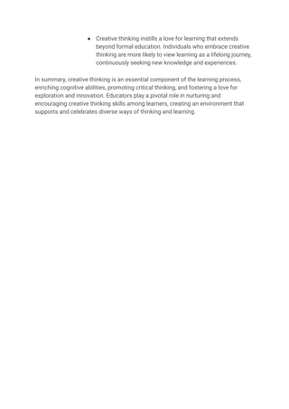 Role of creative thinking in the process of learning.pdf
