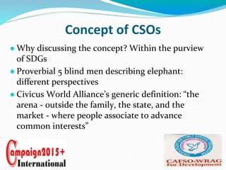 Role of CSOs in SDGs Implementation Monitoring | PPTX