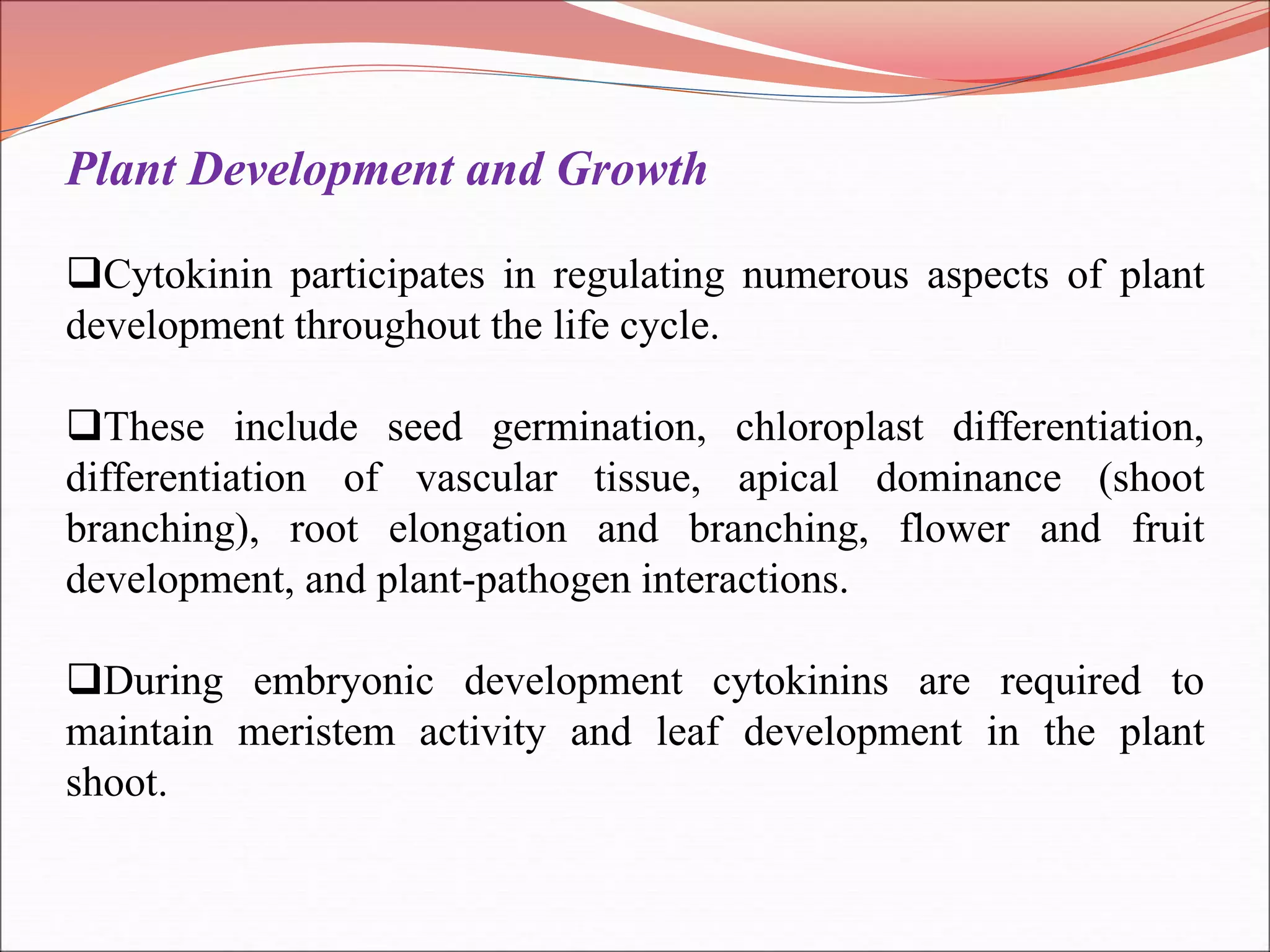 Role of cytokinin in plant tissue culture | PPT