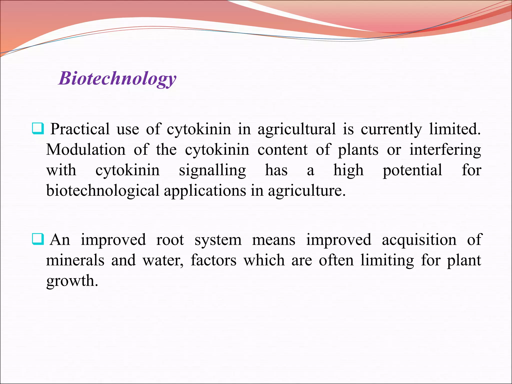 Role of cytokinin in plant tissue culture | PPT