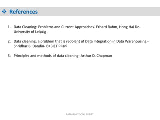 Role of Data Cleaning in Data Warehouse | PPT