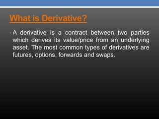 Role of derivative in the current economy | PPT