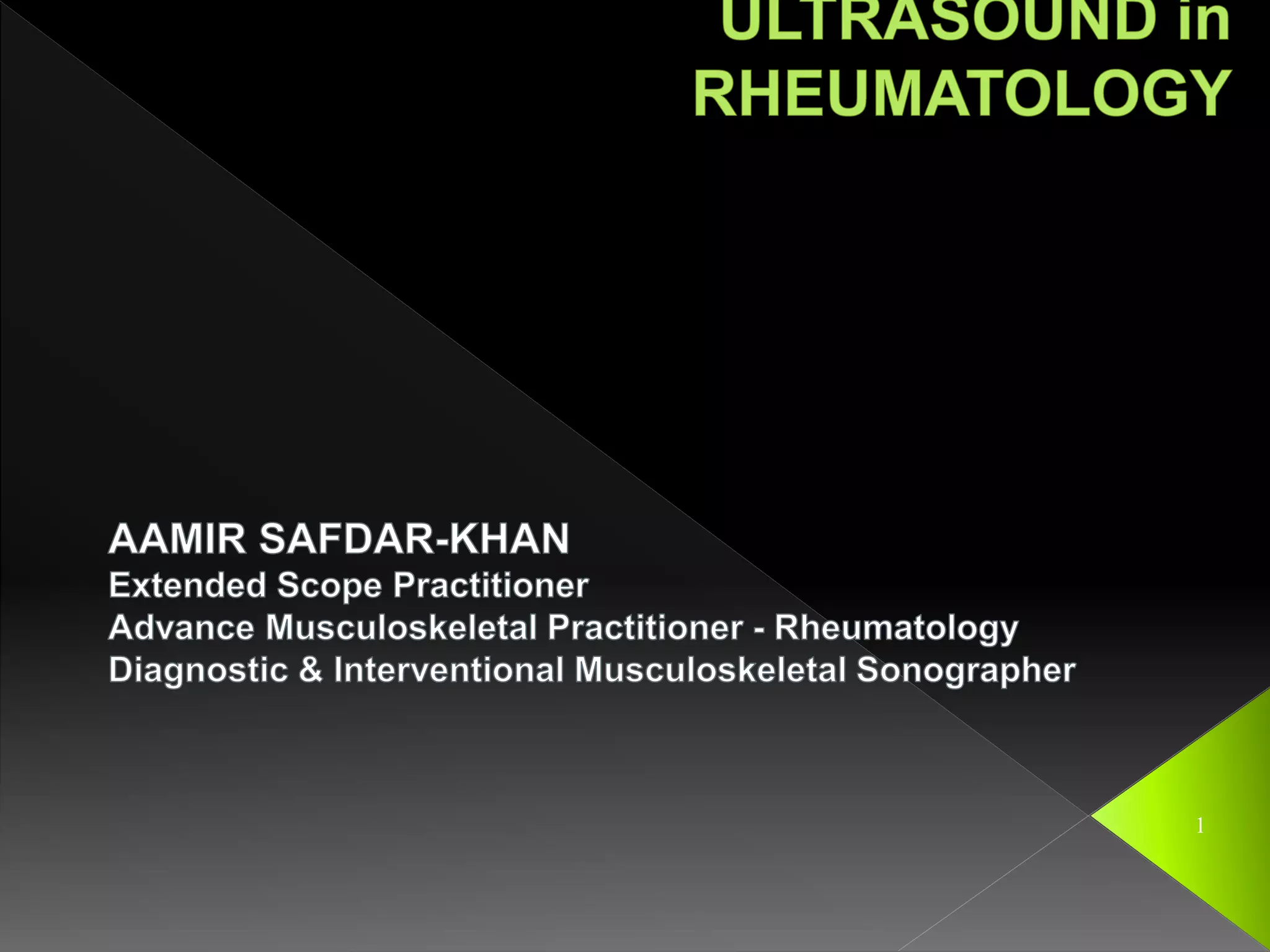 Role of Diagnostic Ultrasound in Rheumatology.ppt