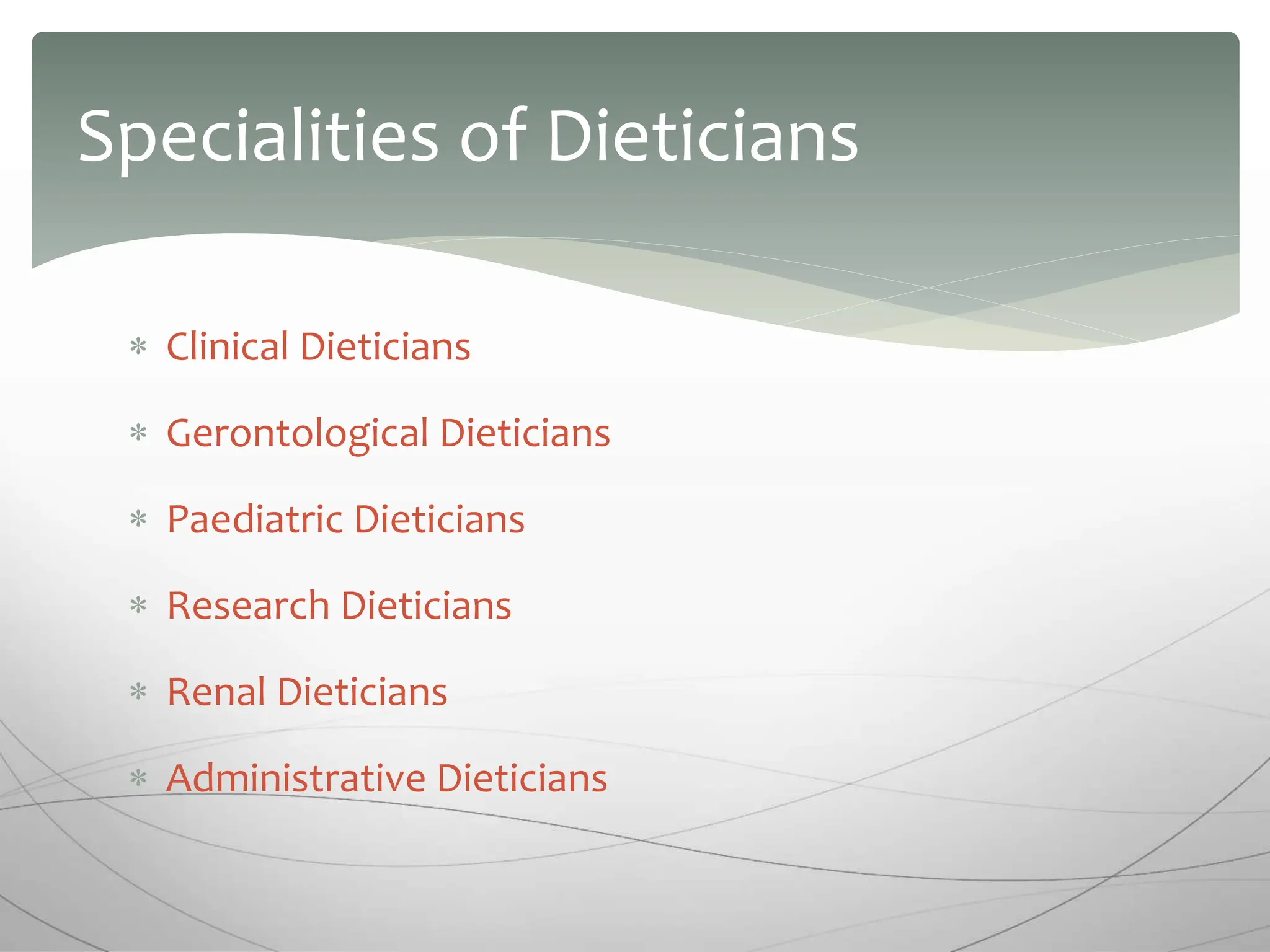 ROLE OF DIETICIAN IN THE HEALTHCARE TEAM.pptx | Healthcare Industry ...