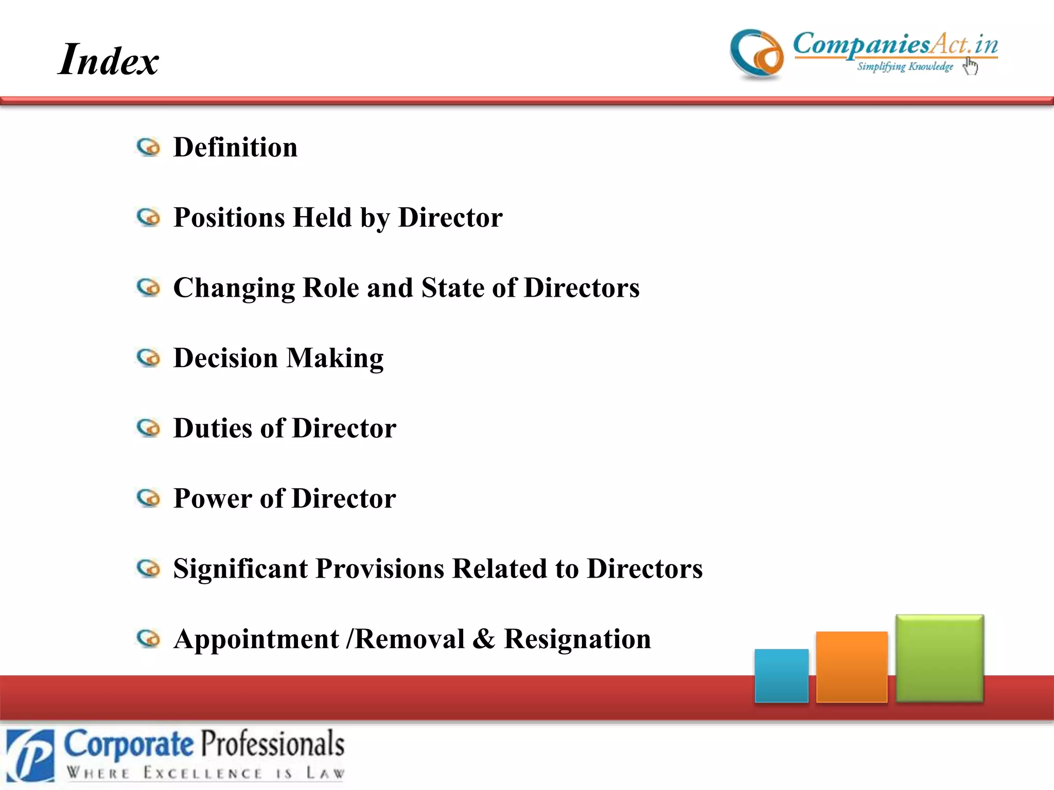 Role of Directors under Companies Act 2013 | PPTX