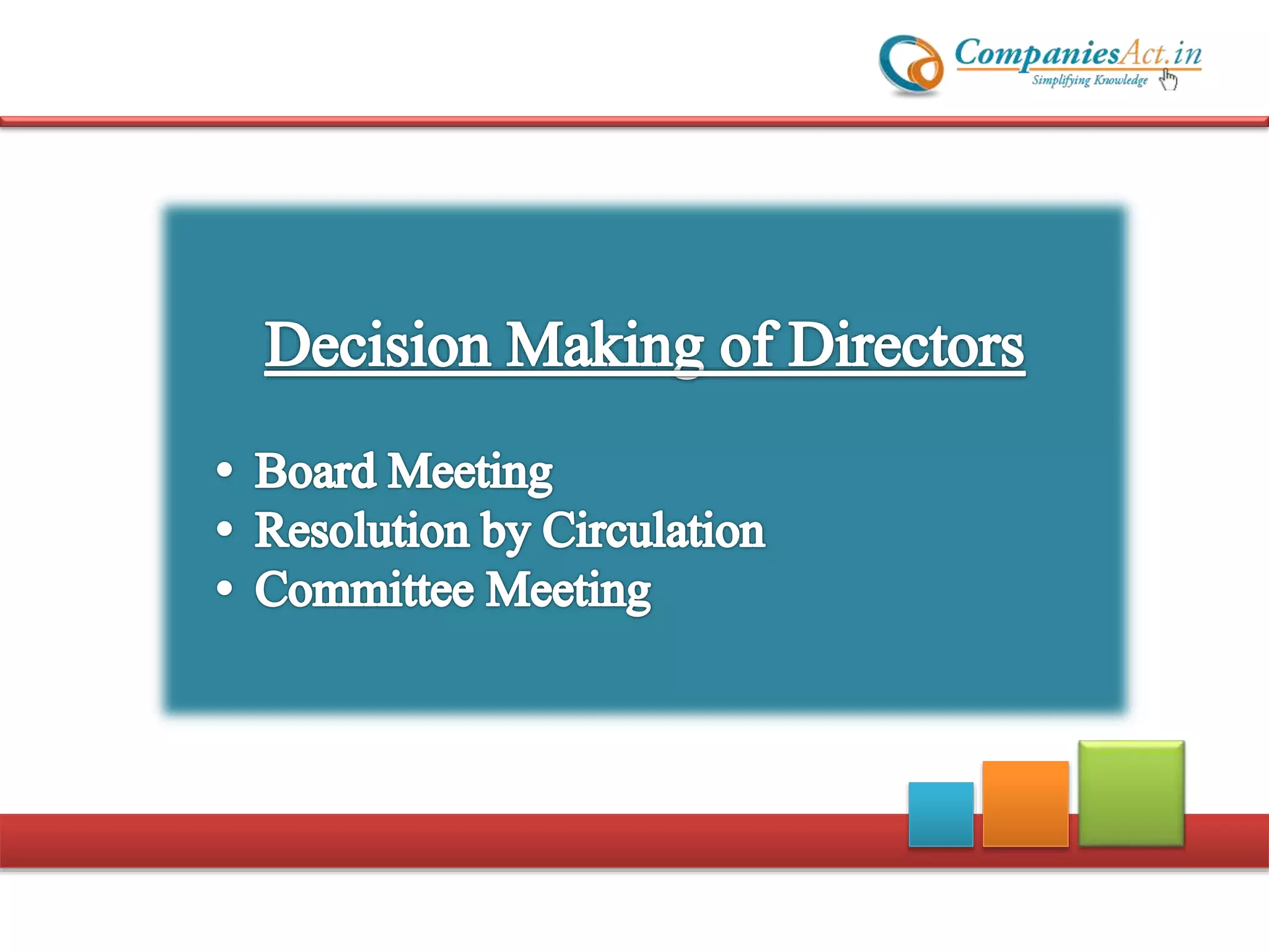 Role of Directors under Companies Act 2013 | PPTX