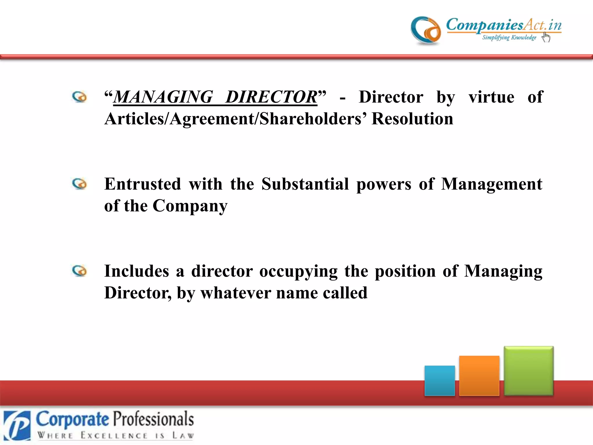 Role of Directors under Companies Act 2013 | PPTX