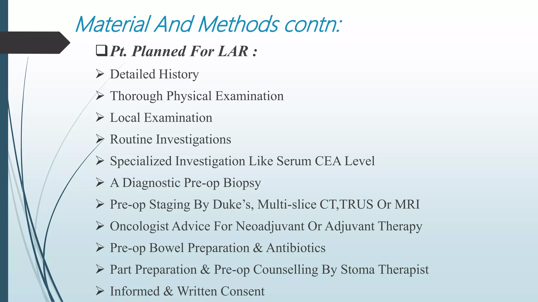 Role of diversion ileostomy in low rectal cancer | PPTX