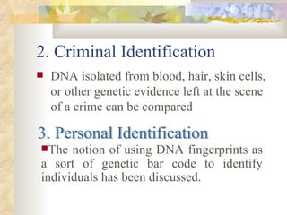 Role of dna fingerprinting in crimes | PPT