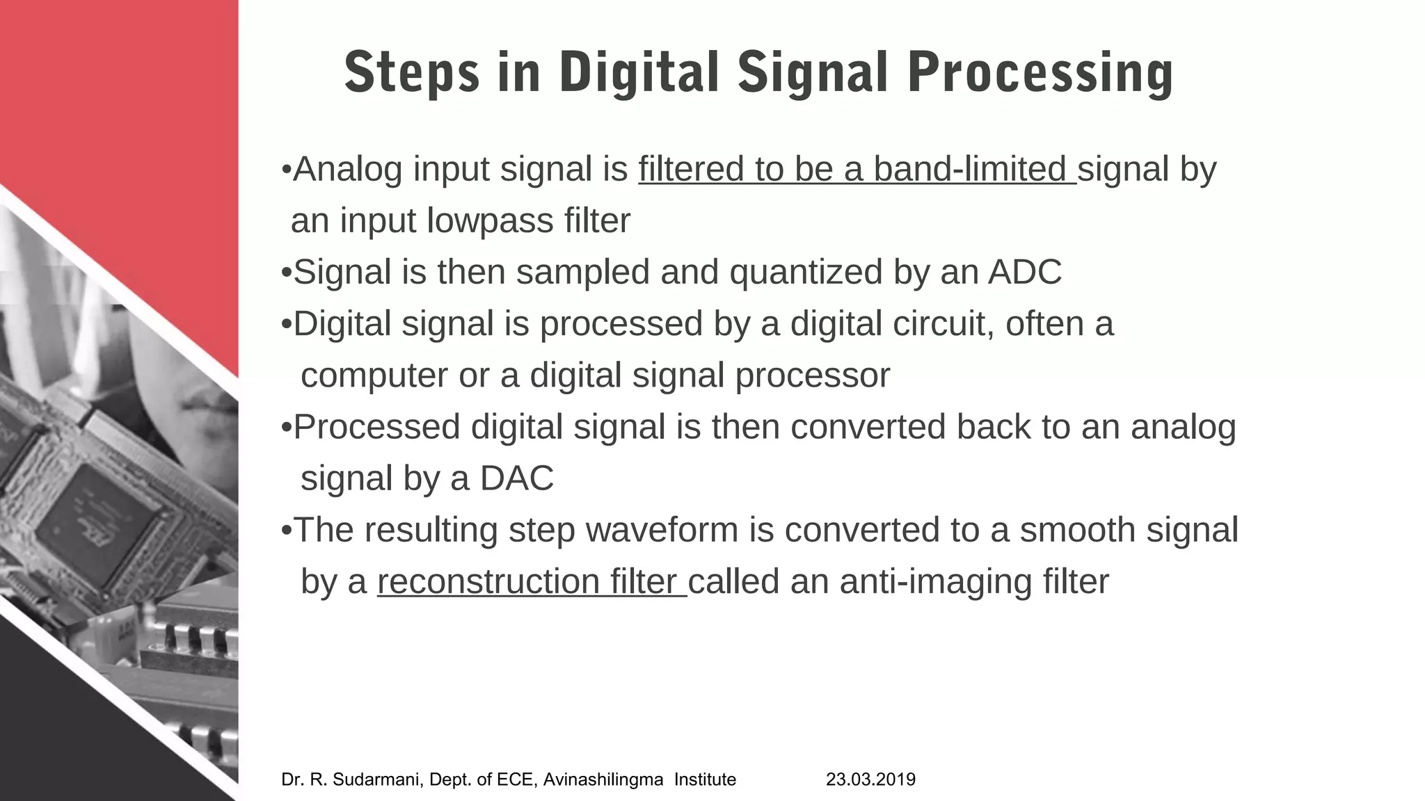 Role of DSP in Biometric Applications | PPT