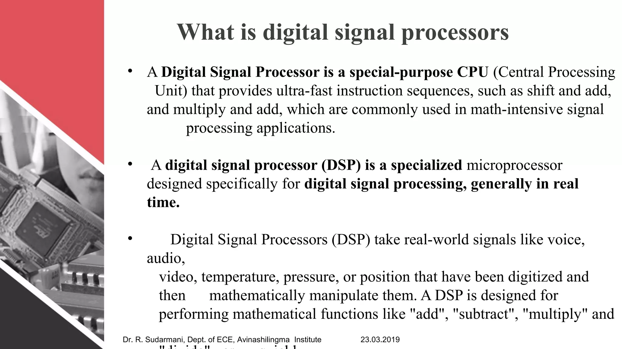 Role of DSP in Biometric Applications | PPT