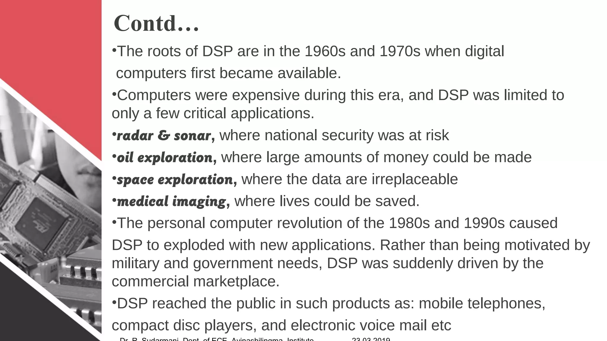 Role of DSP in Biometric Applications | PPT