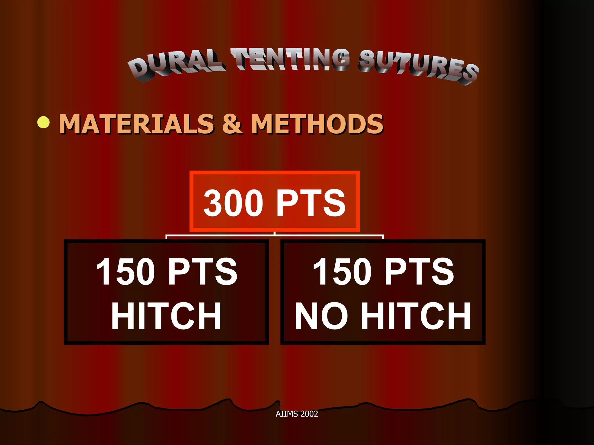 Role of dural tenting sutures in preventing edh in routine surgery ...