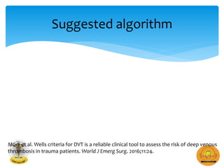 Role of DVT surveillance in TBI/SCI | PPT
