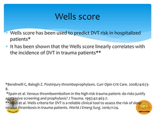 Role of DVT surveillance in TBI/SCI | PPT