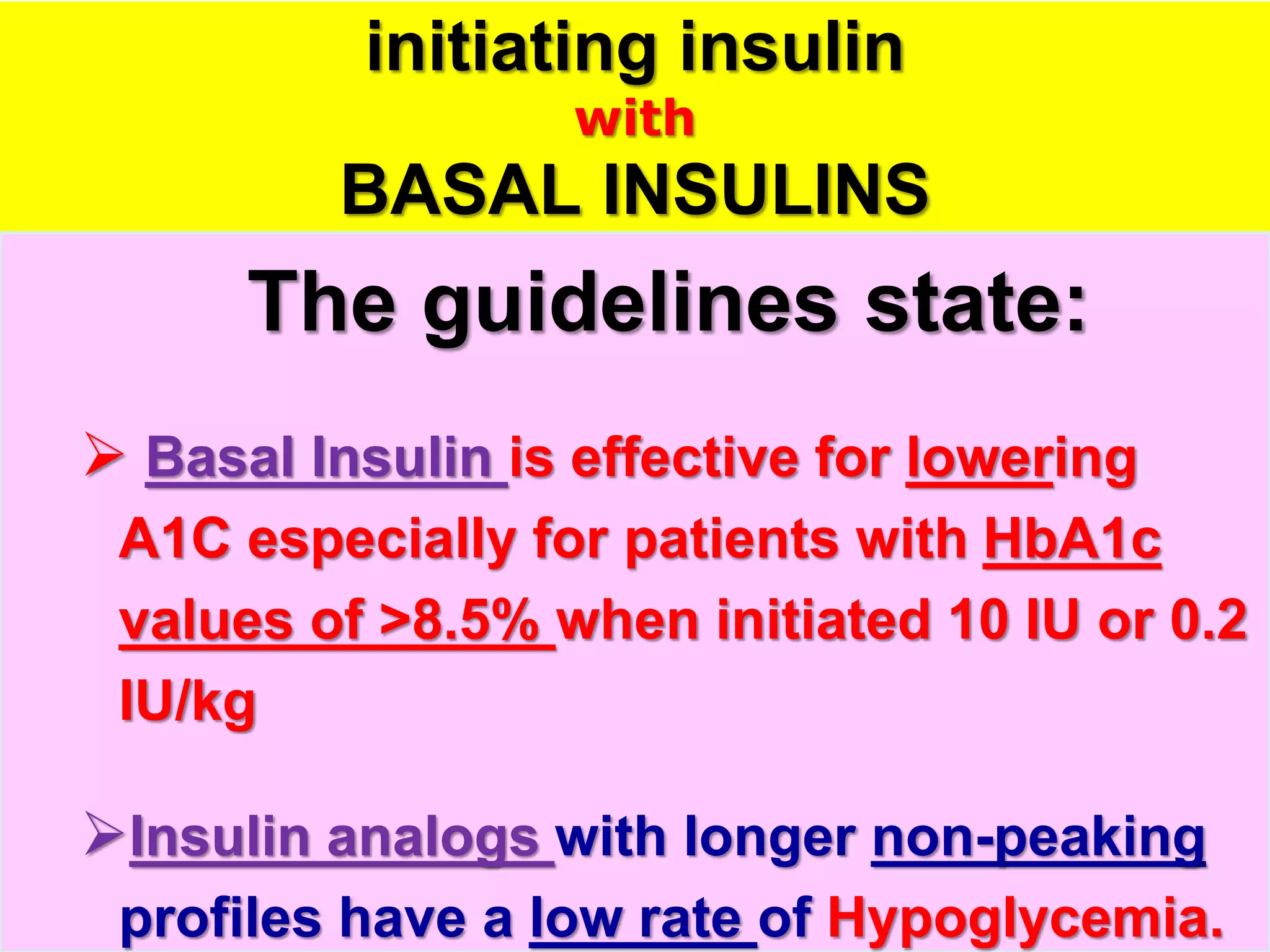 Role of early basal insulin initiation of t2 dm | PPTX