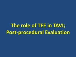 Role of echo in tavi | PDF