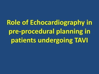Role of echo in tavi | PDF