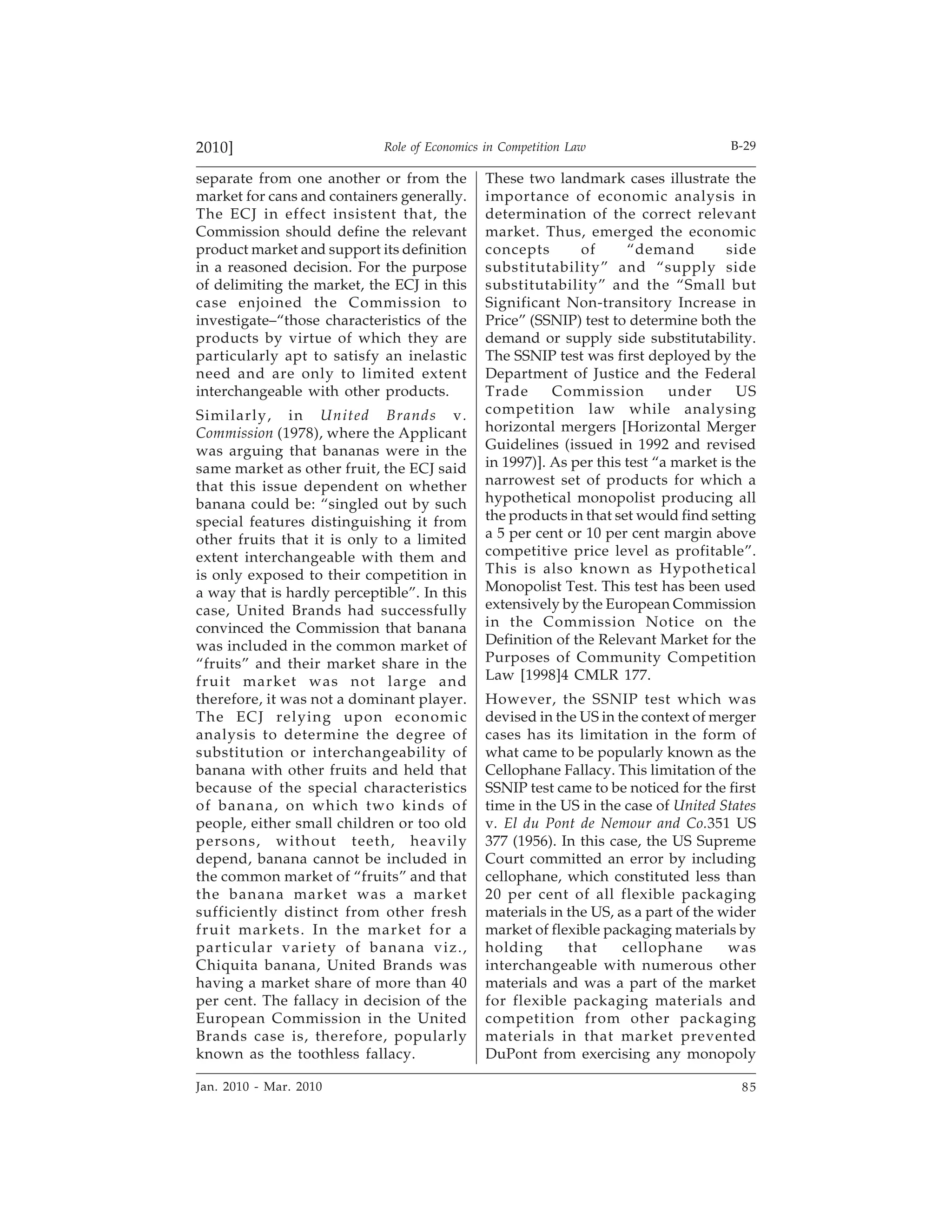 Role Of Economics In Competition Law | PDF