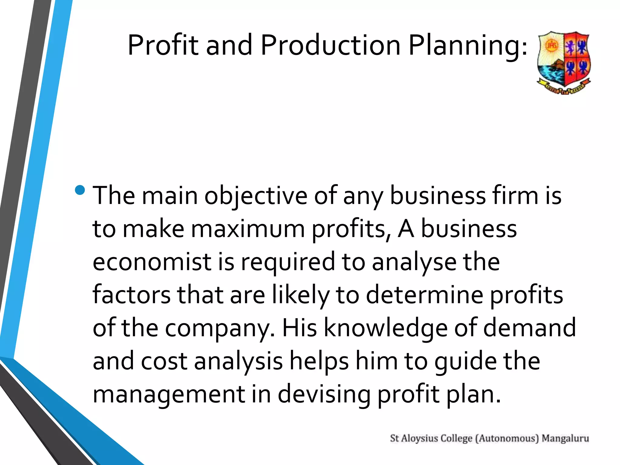 Role of Business Economists, objectives | PPTX