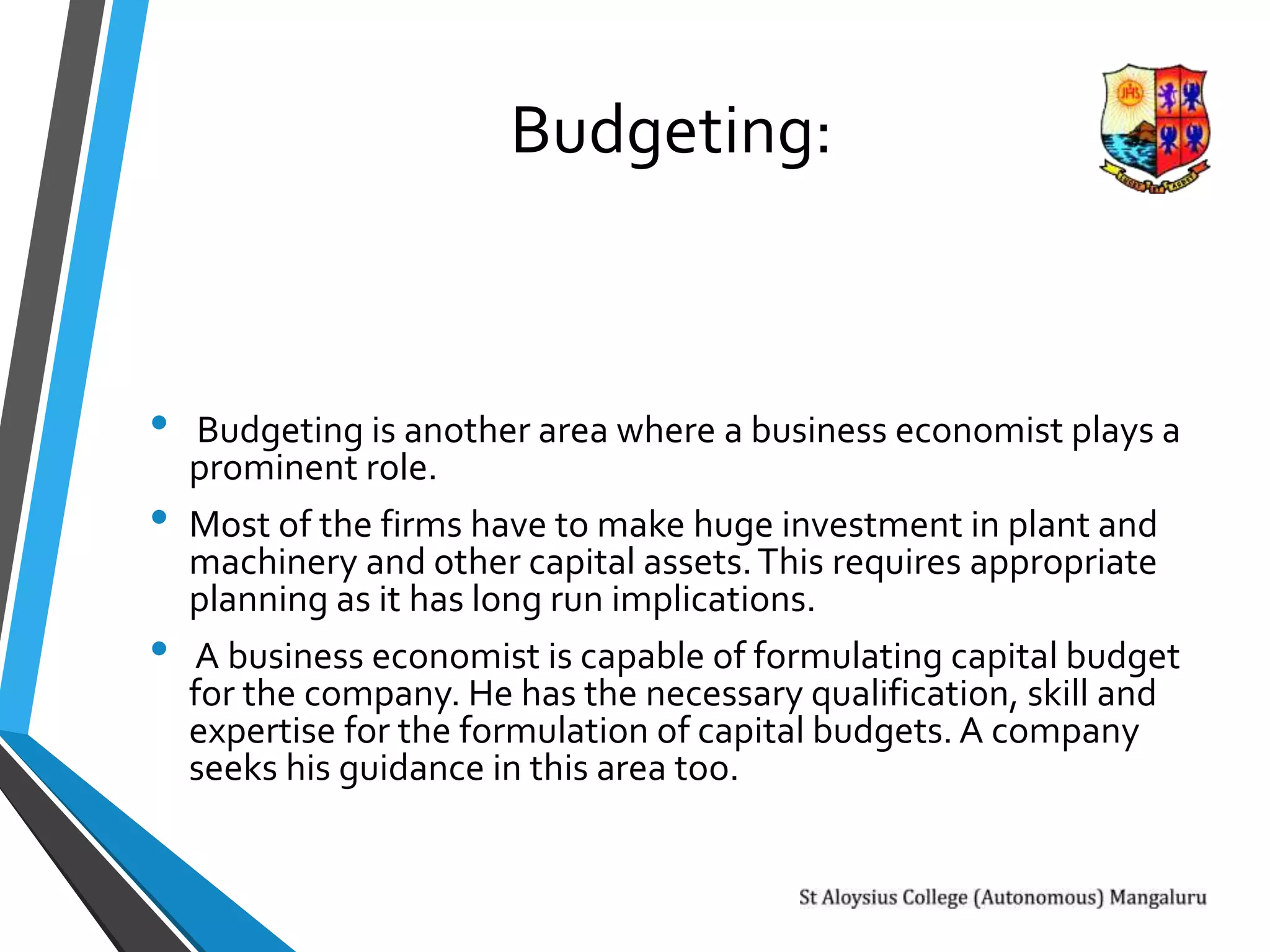 Role of Business Economists, objectives | PPTX