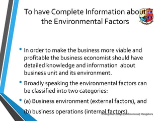 Role of Business Economists, objectives | PPTX