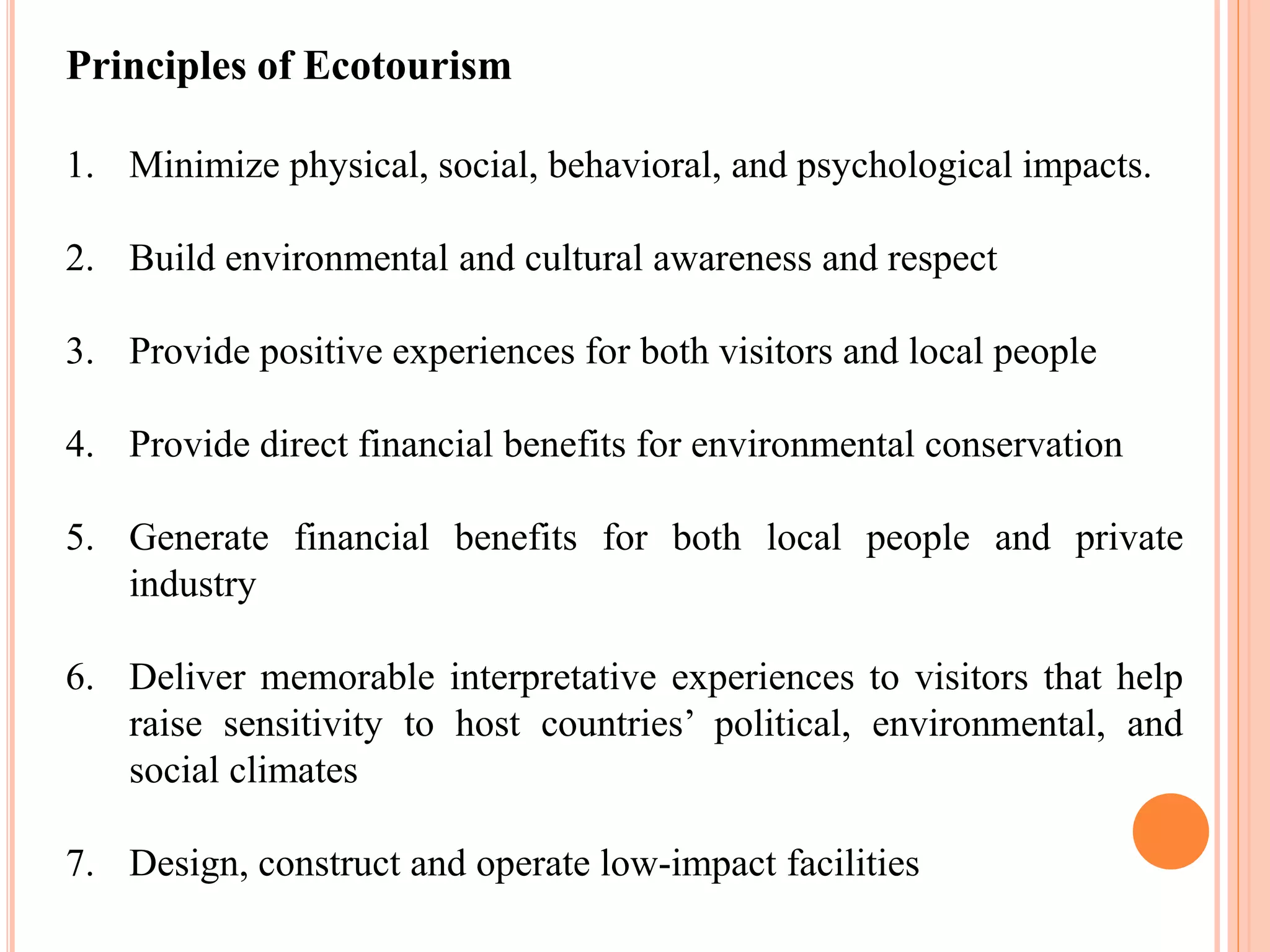 Role of eco tourism in achieving sustainable development | PPTX