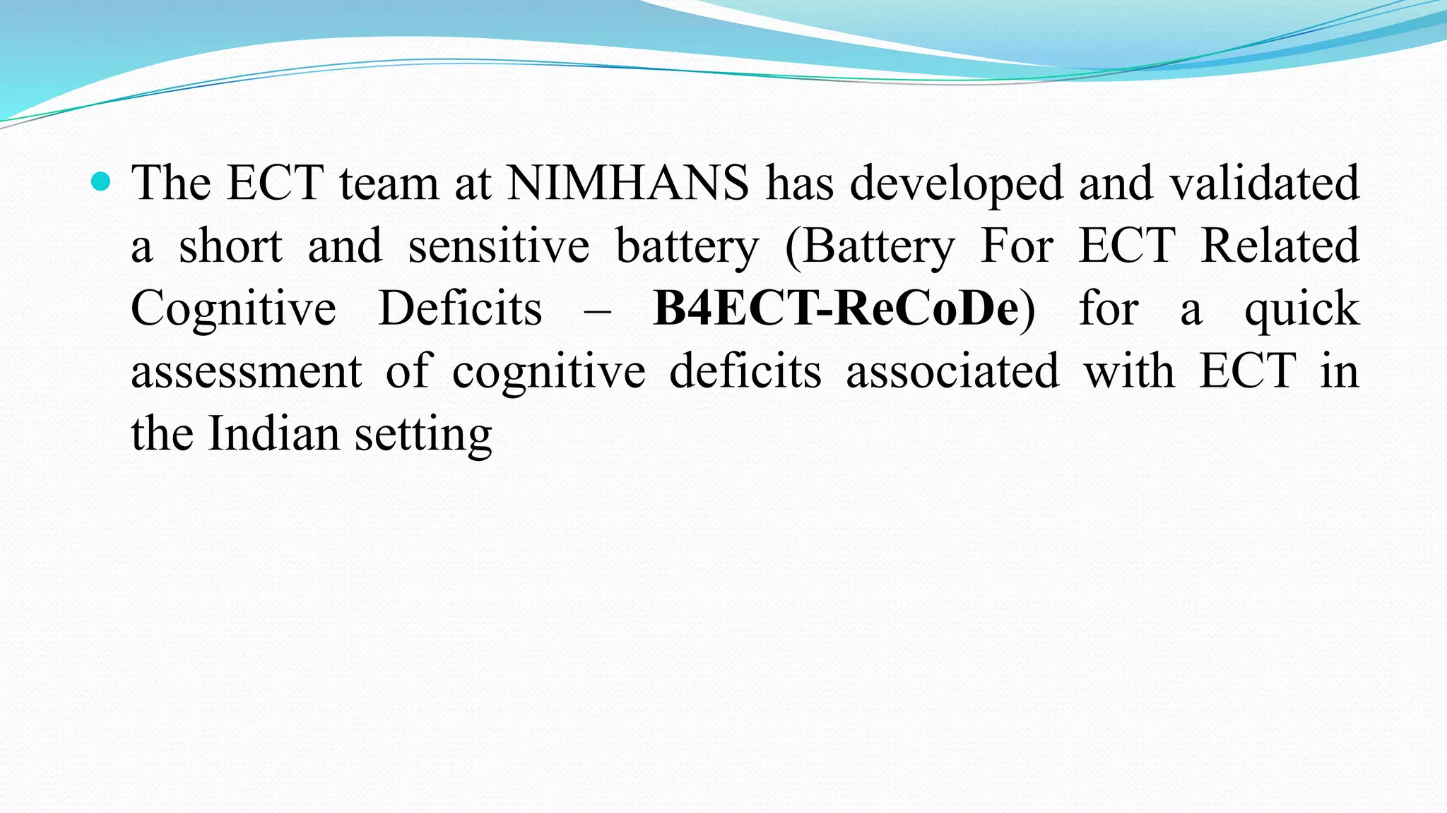 Role of ECT in psychiatry | PPTX