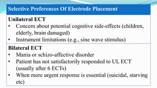 Role of ECT in psychiatry | PPTX