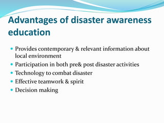 Role of education in disaster management | PPTX