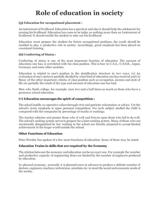 Role of education in society | DOCX