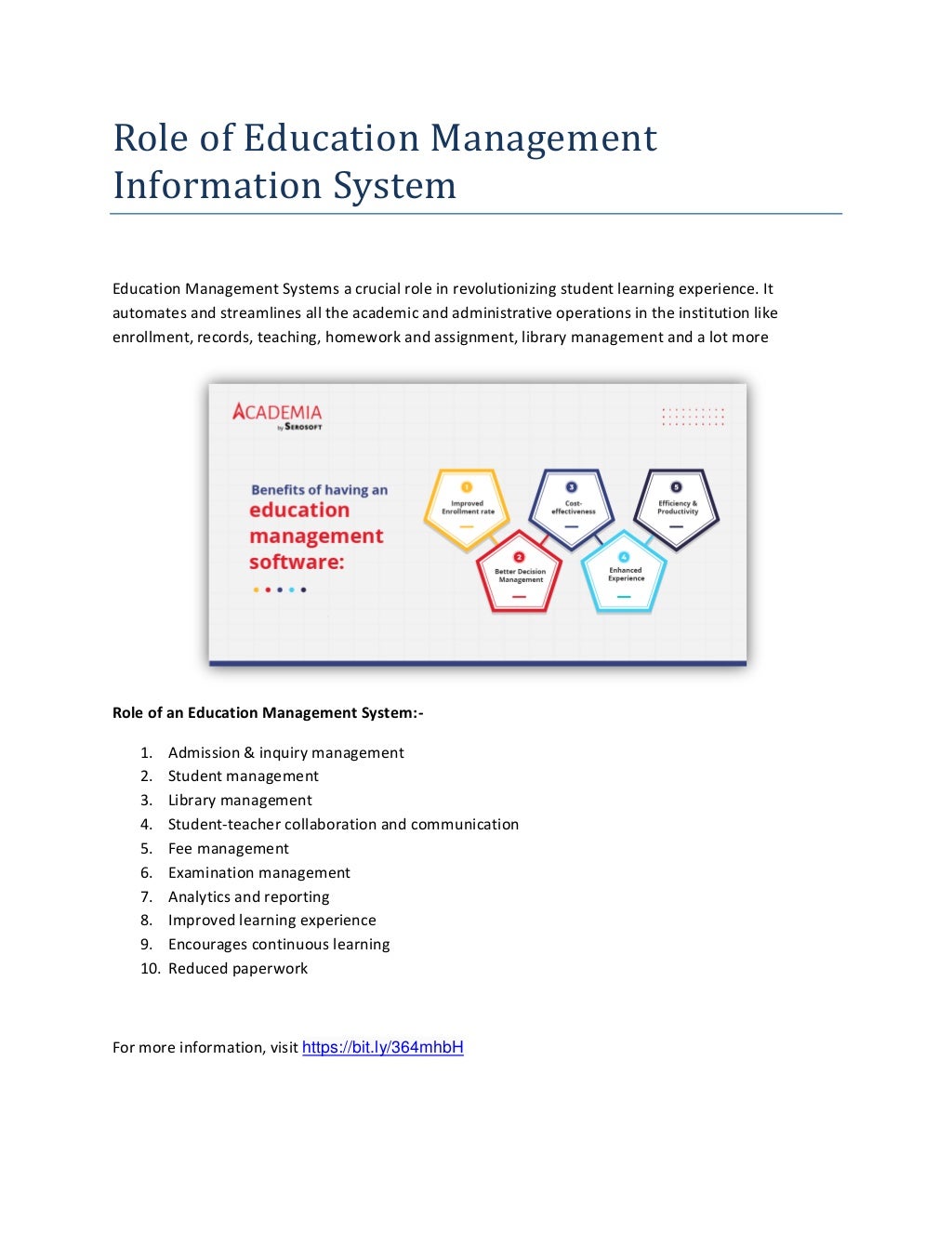 Role of Education Management Information System | PDF