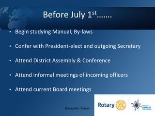 Role of effec Rotary secretary updated | PDF
