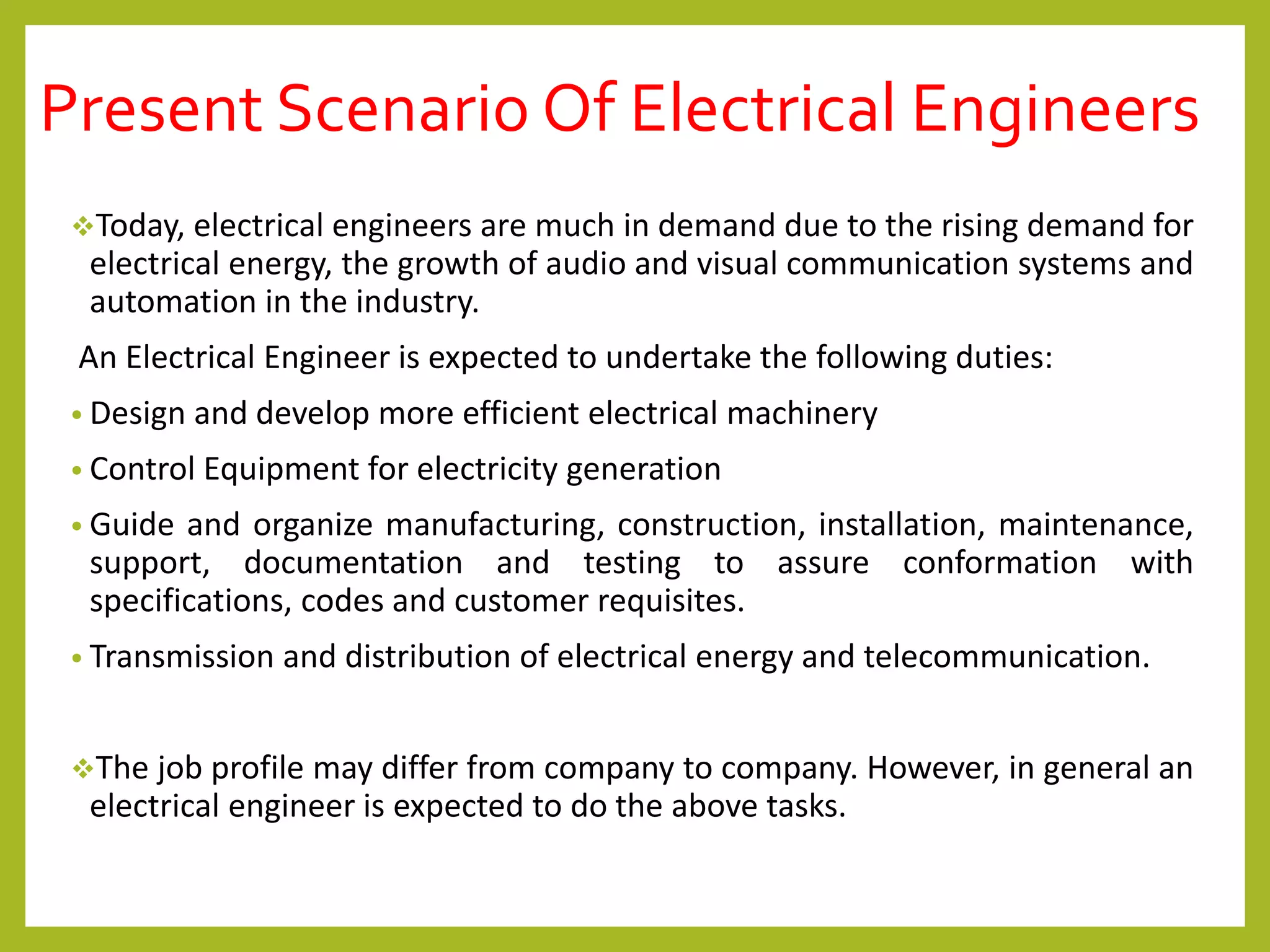 CAREER OF ELECTRICAL ENGINEER,JOBS FOR ELECTRICAL ENGINEER,ELECTRICAL ...