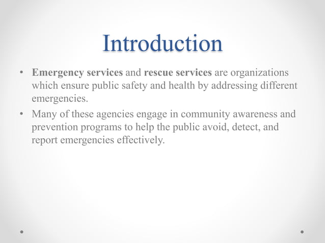 Role of emergency services | PPTX