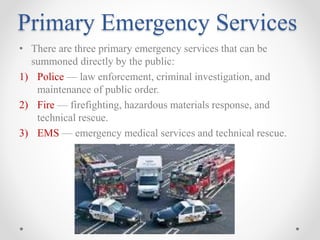 Role of emergency services | PPTX