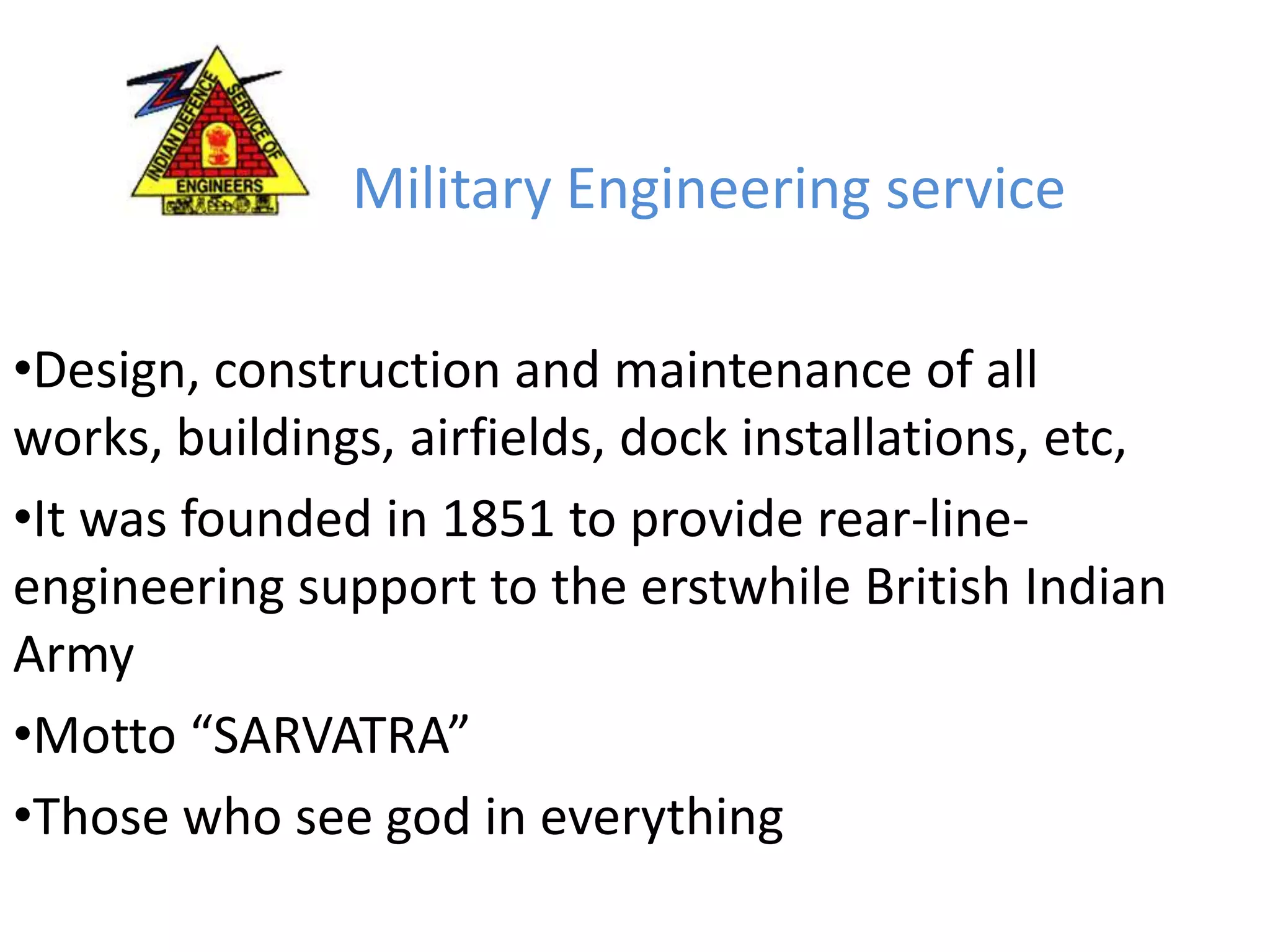 Role of engineers in army | PPTX