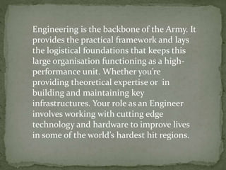 Role of engineerss in indian army | PPTX
