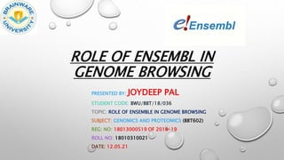 Role of ensembl in genome browsing | PPT