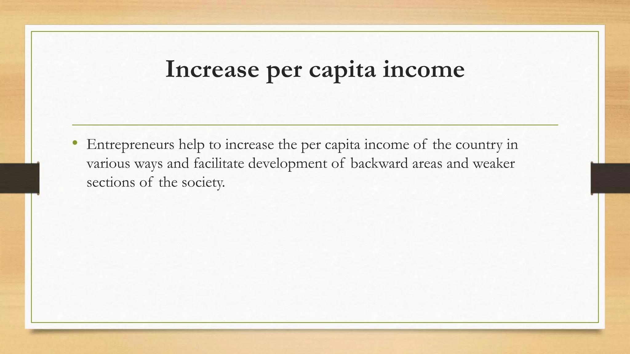 Role of entrepreneurship in the economic development | PPTX
