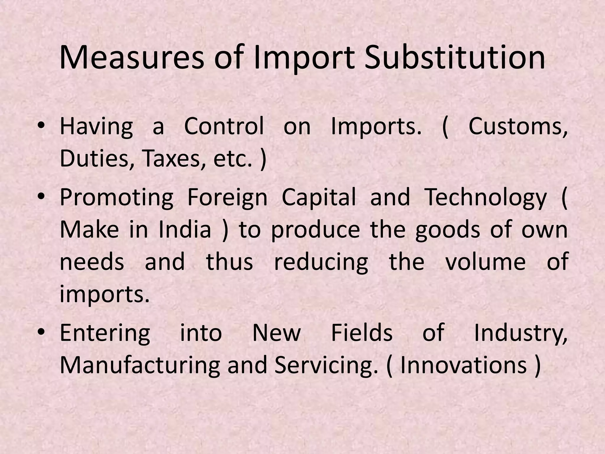 Role of entrepreneur in Import Substitution | PPTX