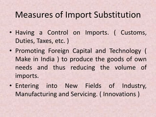 Role of entrepreneur in Import Substitution | PPTX