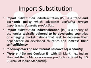 Role of entrepreneur in Import Substitution | PPTX