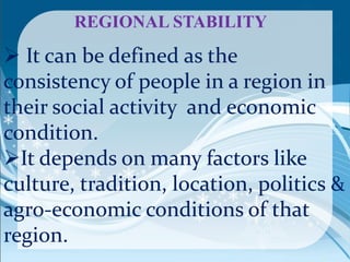 Role of entrepreneur in regional stabality | PPTX