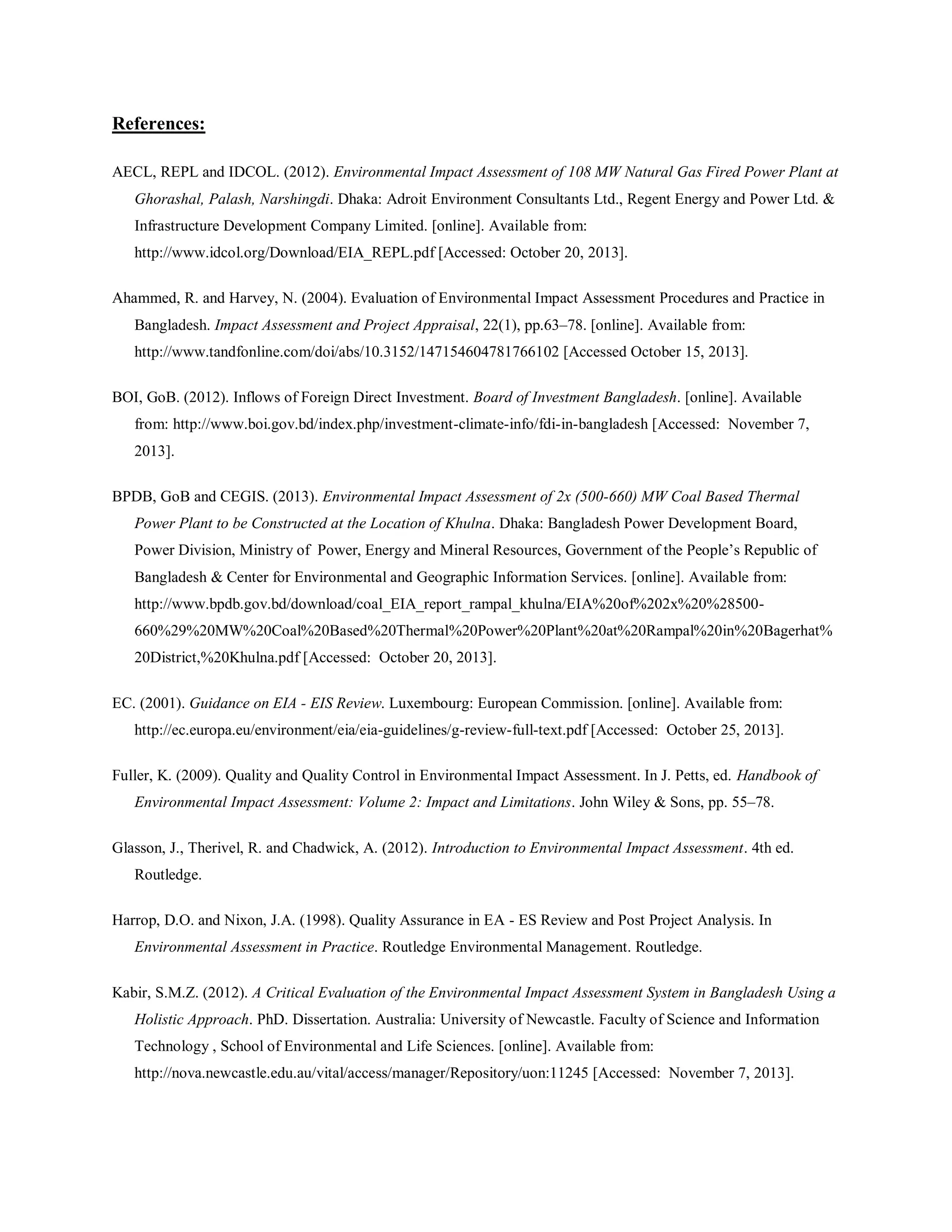 Role of Environmental Statement Review in EIA Process | PDF
