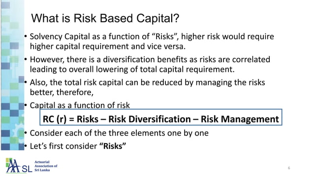Role of Enterprise Risk Management in Risk Based Capital | PPT